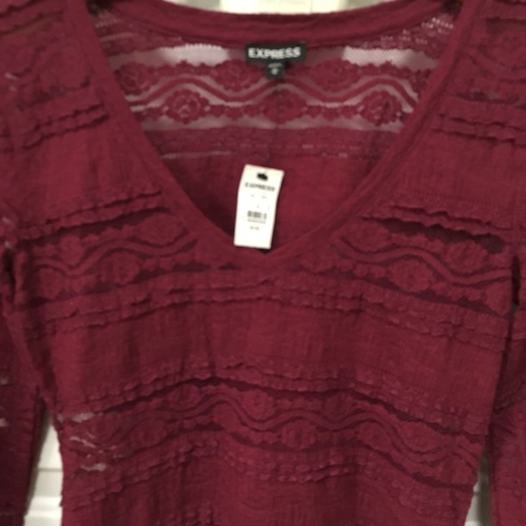 Express | Tops | Ladies Lace V Neck Shirt | Poshmark